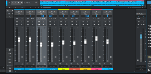 Studio One の使い方（初心者向け）part13ミキシングその2 ボリューム調整